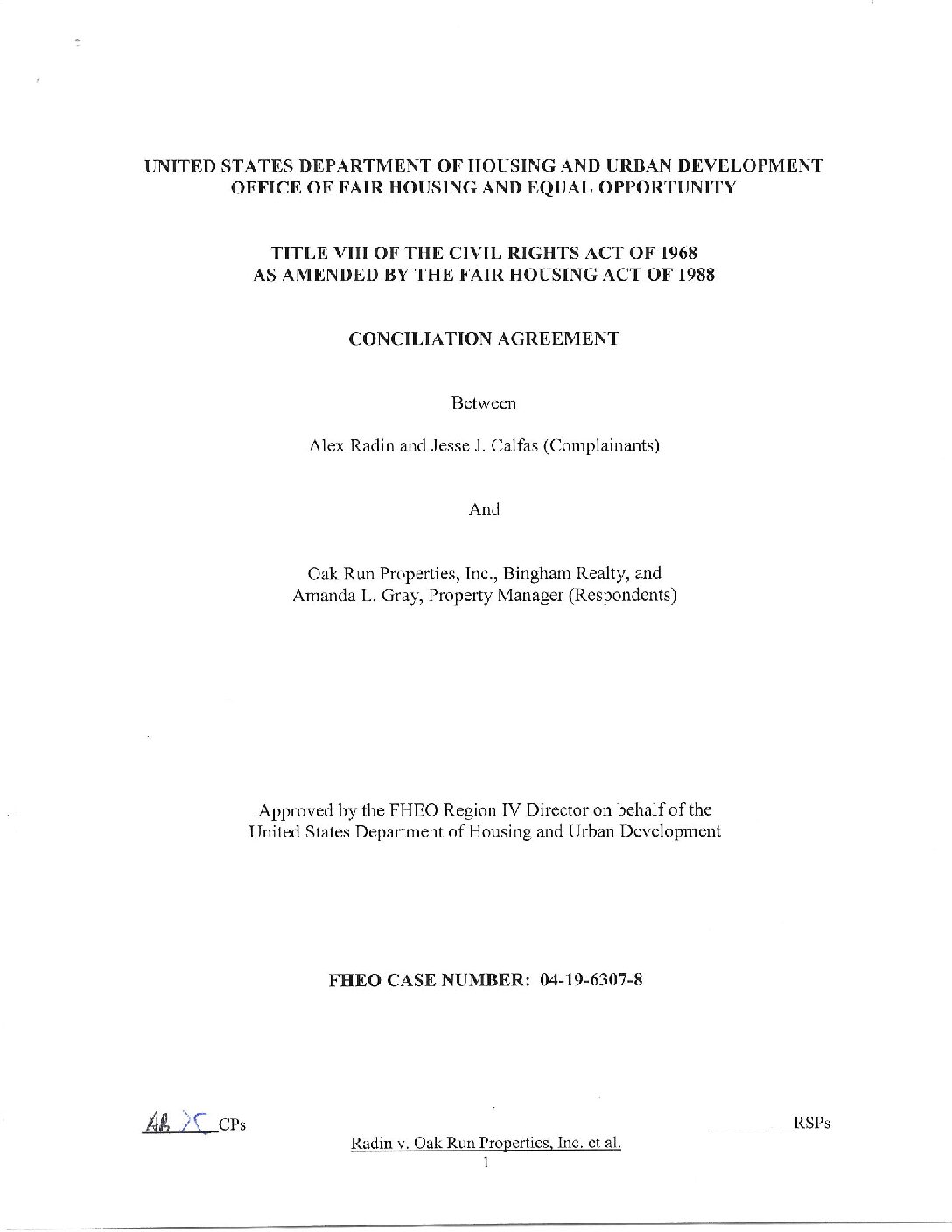 Final Conciliation Agreement | Disability Independence Group, Inc.
